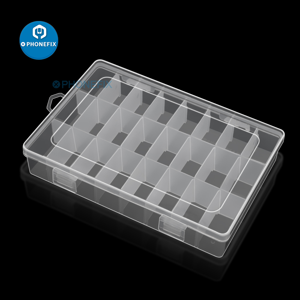 【StyleVoyager】24 Grids Adjustable Transparent Plastic Storage Box for ...