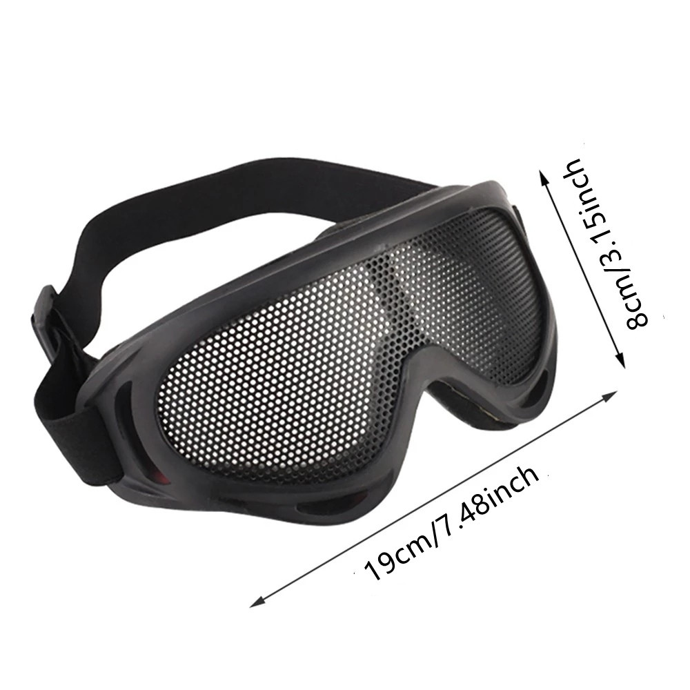 Tactical Hunting Metal Mesh Lens Goggle Sports Safety Eyewear Game Anti ...