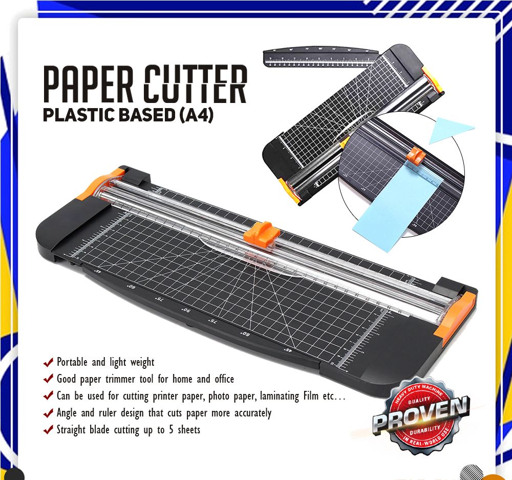 Paper Cutter Plastic Based / Sliding Cutter / Paper Trimmer A4 Size ...