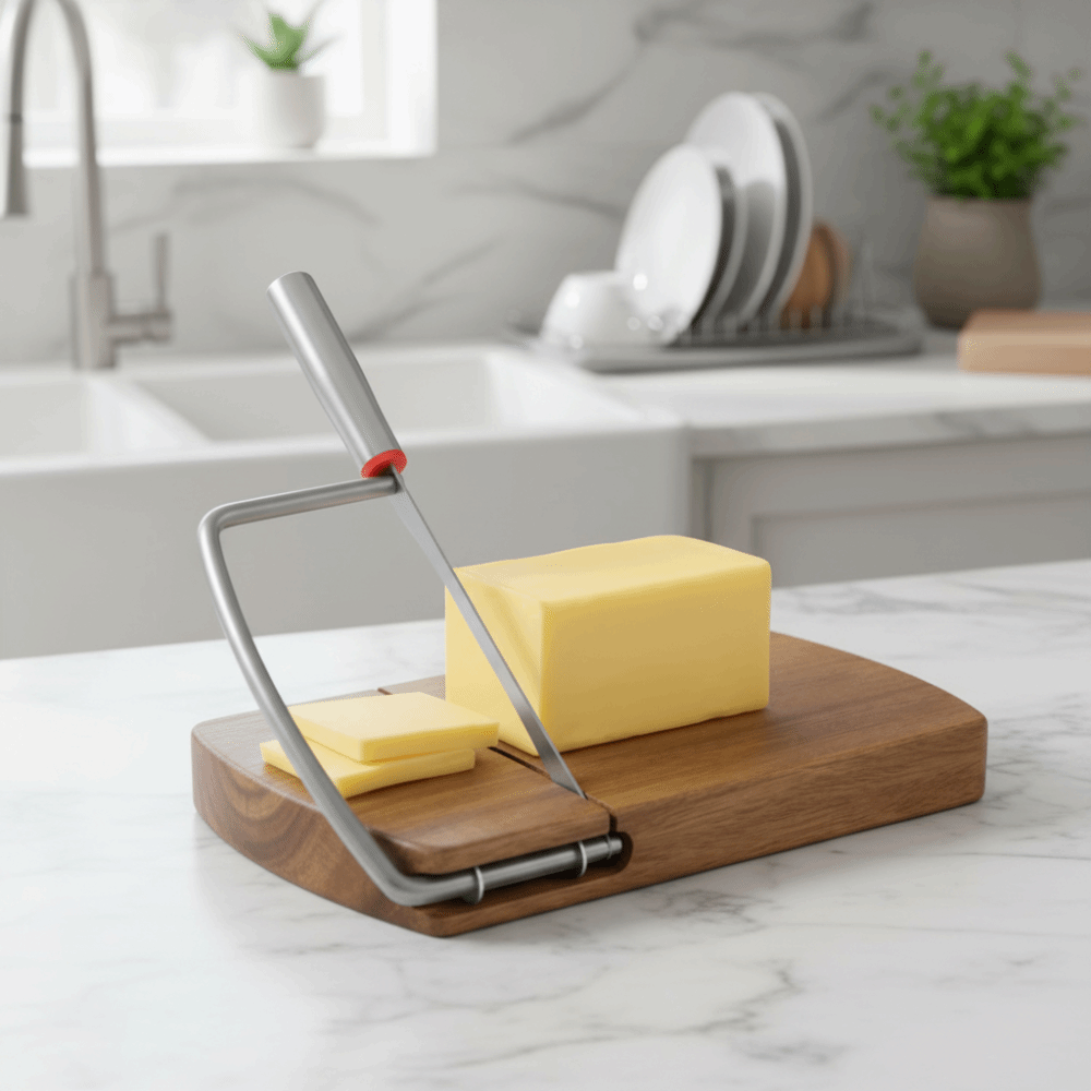 Household Manual Acacia Wood Cheese Slicer Stainless Steel Handle ...