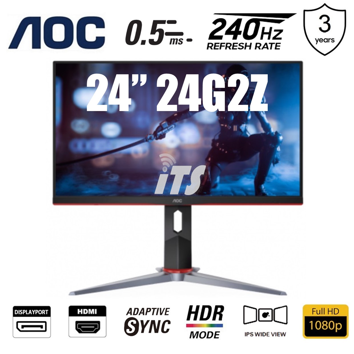 AOC 23.8" 24G2Z 0.5ms 240Hz IPS Gaming Monitor (Adaptive-sync) | Lazada