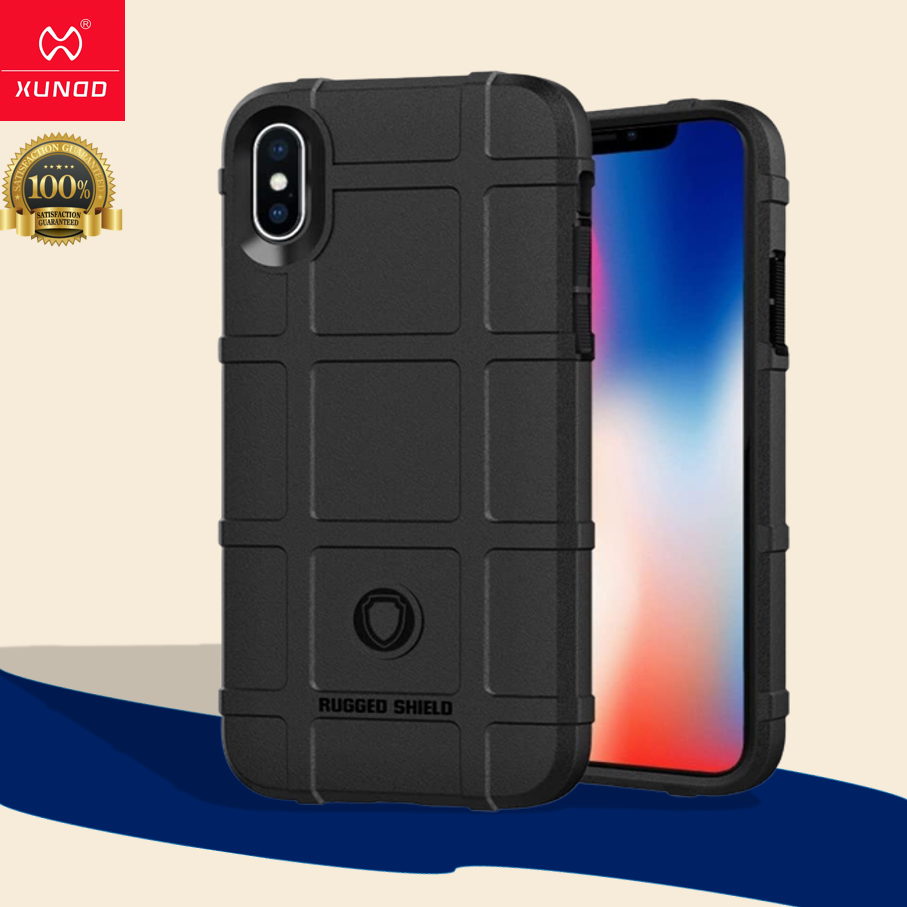 IPHONE X/XS Rugged Shield Case Defender Armor Drop Resistance Soft TPU ...