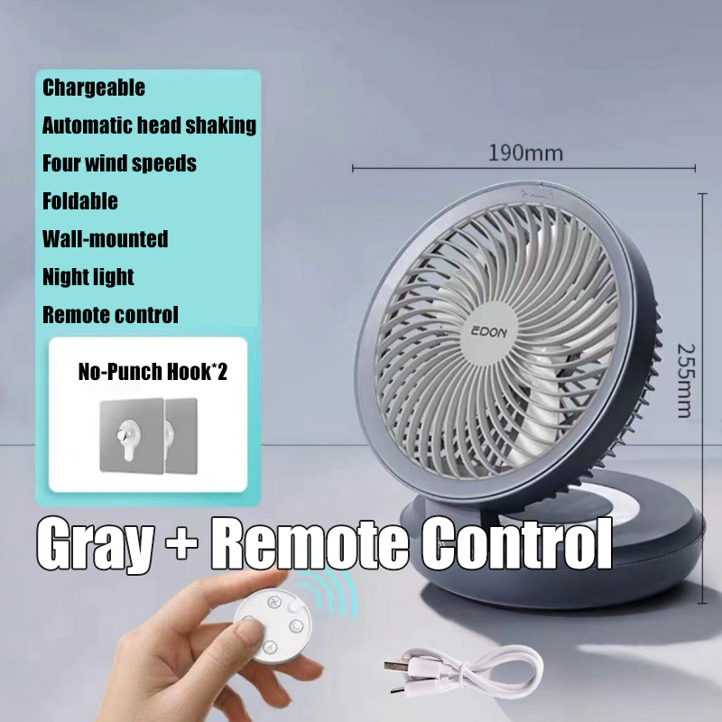 🔥【SG Ready Stock】🔥Edon Air Circulation Fan(7 inch) Auto Rotation Table ...