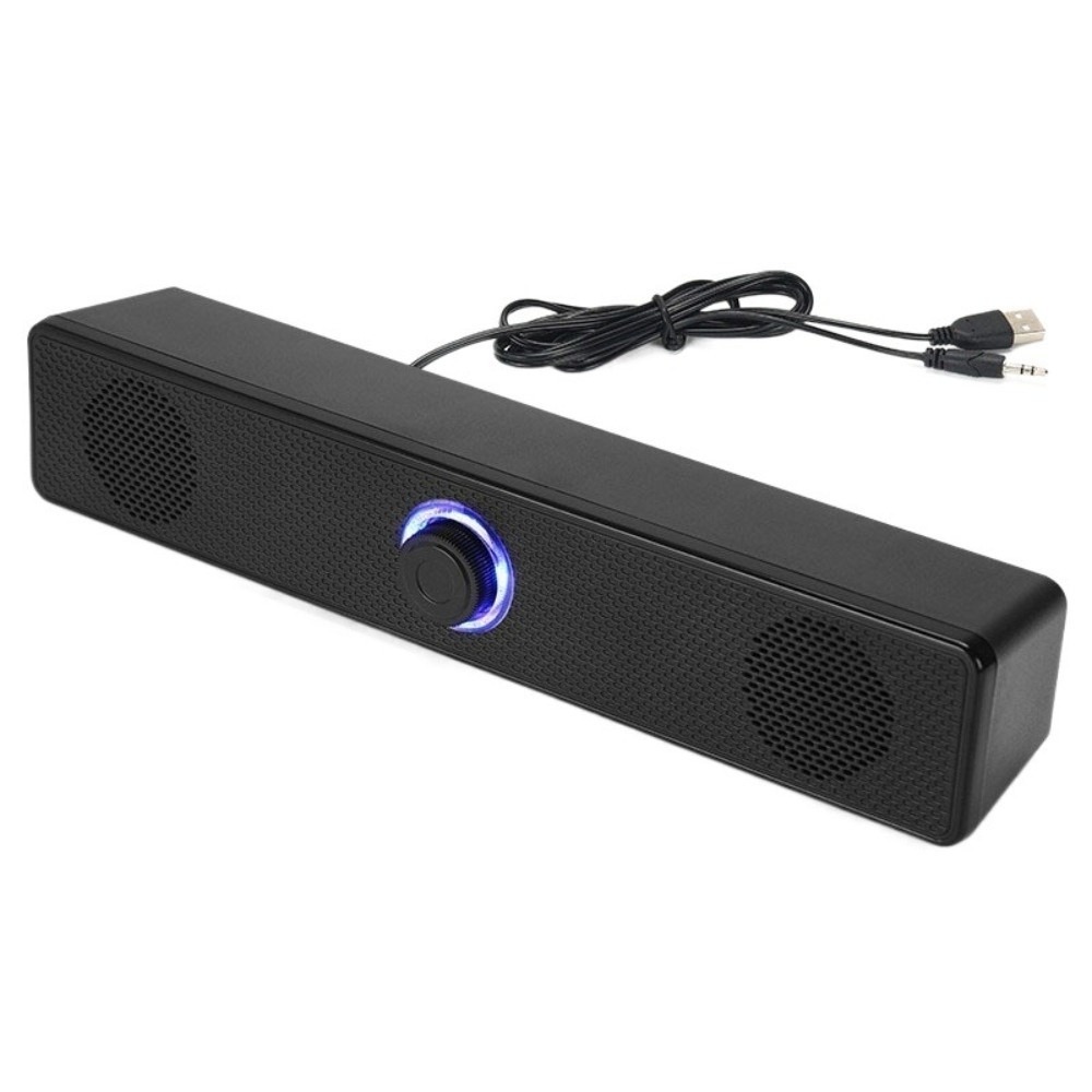 Music Sound Box Bass Sound Speaker Mini Wired Audio Speakers Black Long ...