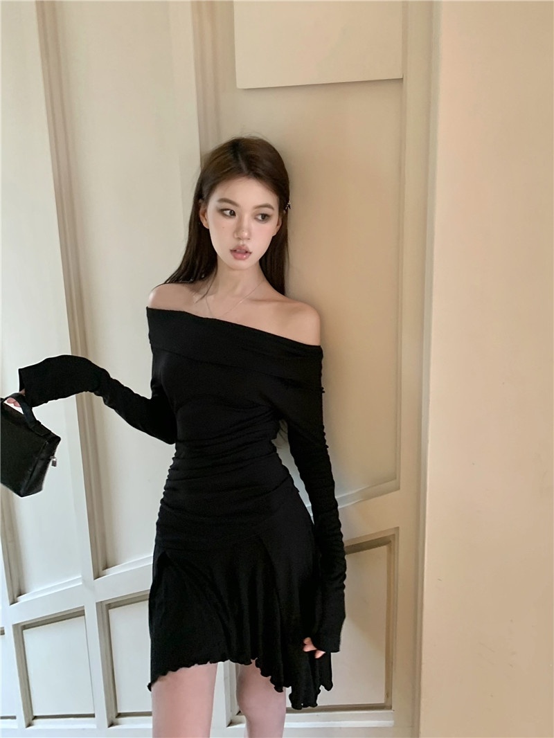 Luna Shopกระโปรงกระโปรงแฟชั่น ญ ชุดเดรสเปิดไหล่เซ็กซี่พร้อมการจับจีบไม่ ...