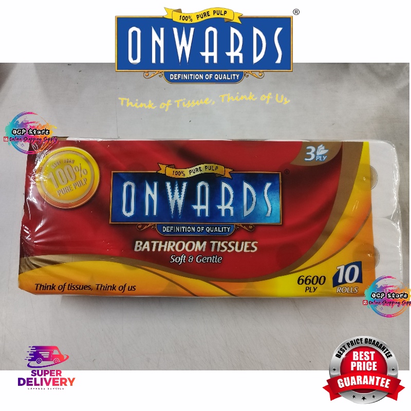 【New】Onwards Bathroom Tissue 10 Rolls x 6600PLY x 3PLY | Lazada
