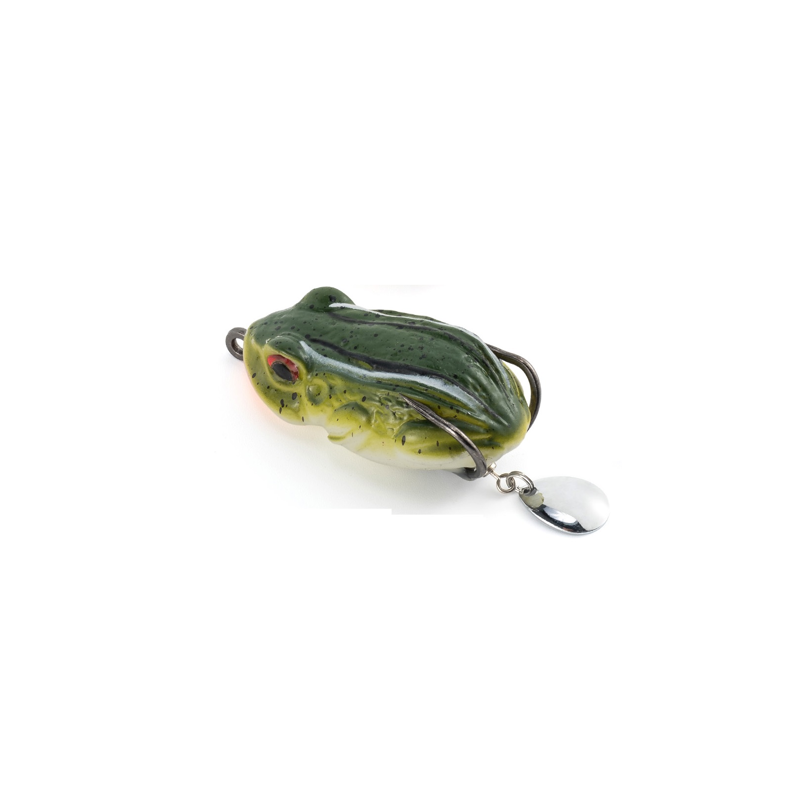 Topwater Frog Soft Bass Floating 3D Frog Soft Bait with Spinner Blade ...