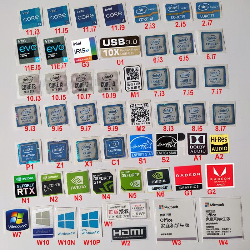 Laptop decoration Intel cpu sticker Core i3 i5 i7 i9 Nvidia rtx sticker ...