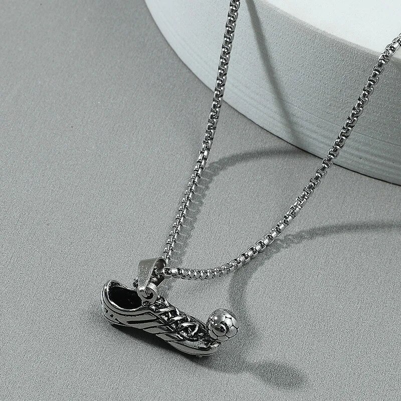 Hip Hop Punk Football Shoe Pendant Necklace For Men Fashion Soccer ...