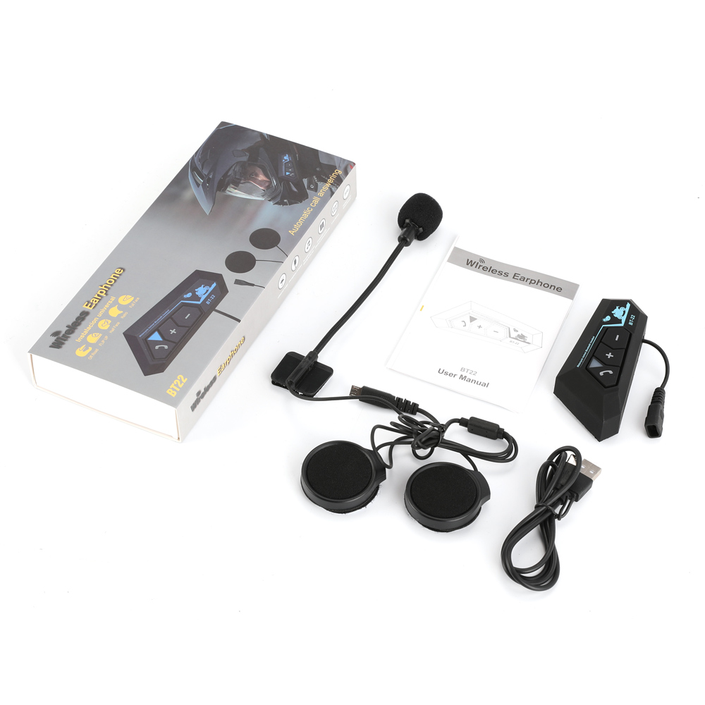 [on sale]BT-22 Bluetooth 5.0 EDR Motorcycle Helmet Headset Waterproof Wireless Headphones Hands ...