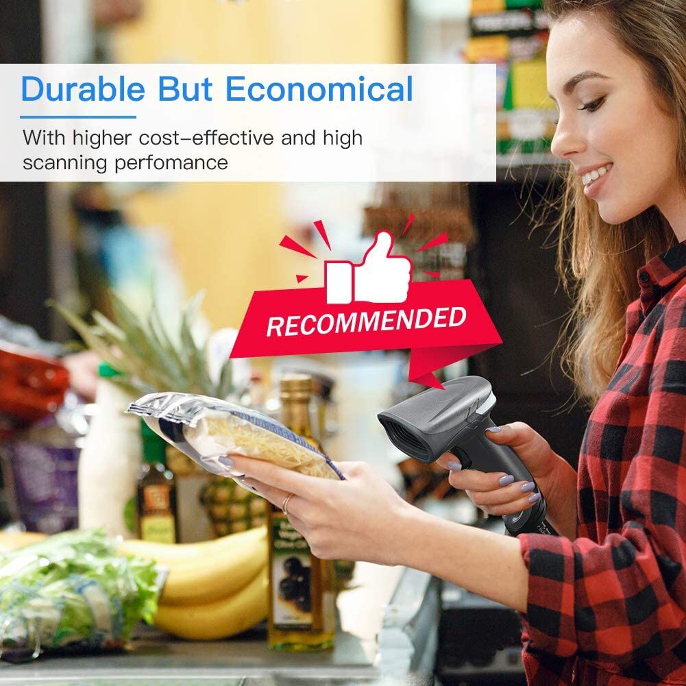 Barcode Scanner Wired USB 2D QR Reader Handheld Function Bar Code ...