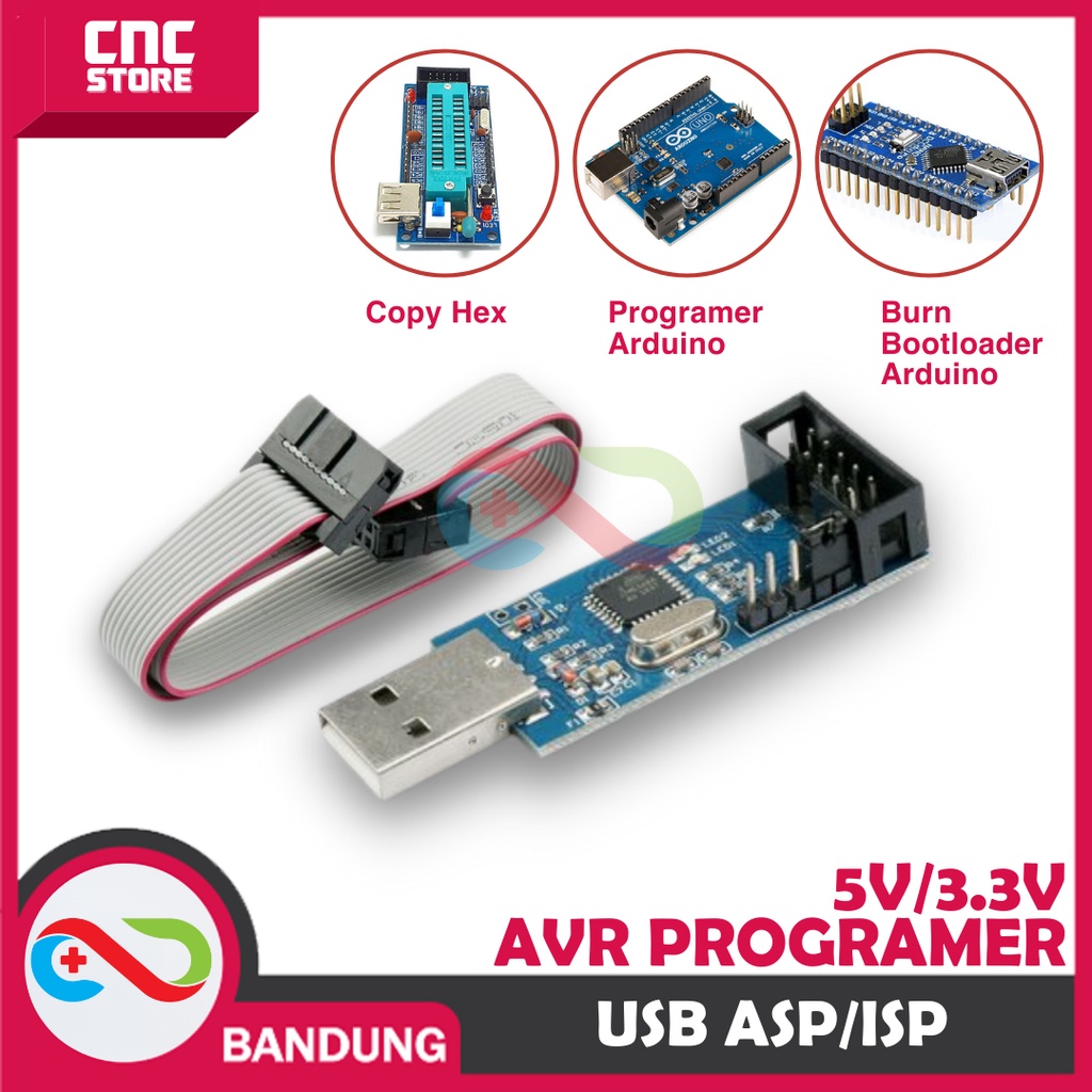 USB ISP ASP PROGRAMMER FOR ATMEL AVR | Lazada Indonesia