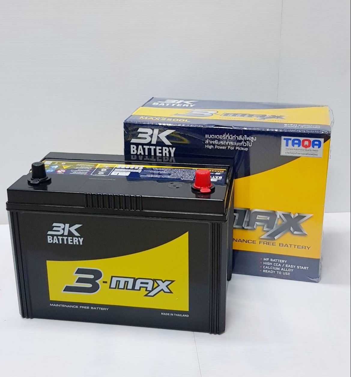 3K MAX2500 R/L 12V.85Ah ค่า CCA660 แบตเตอรี่รถยนต์กึ่งแห้งพร้อมใช้งาน ...