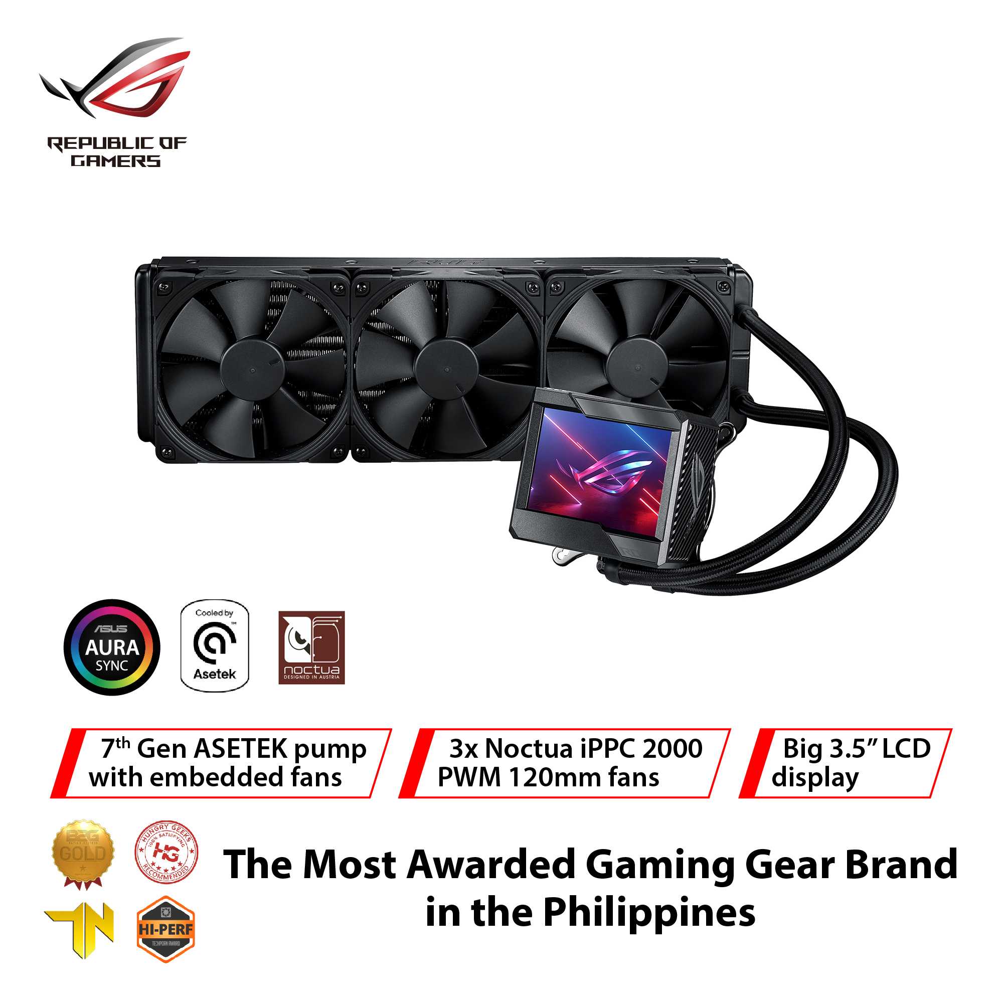 ROG Ryujin II 360 all-in-one liquid CPU cooler with 3.5" LCD display, Intel® LGA 1150/1151/1155 ...