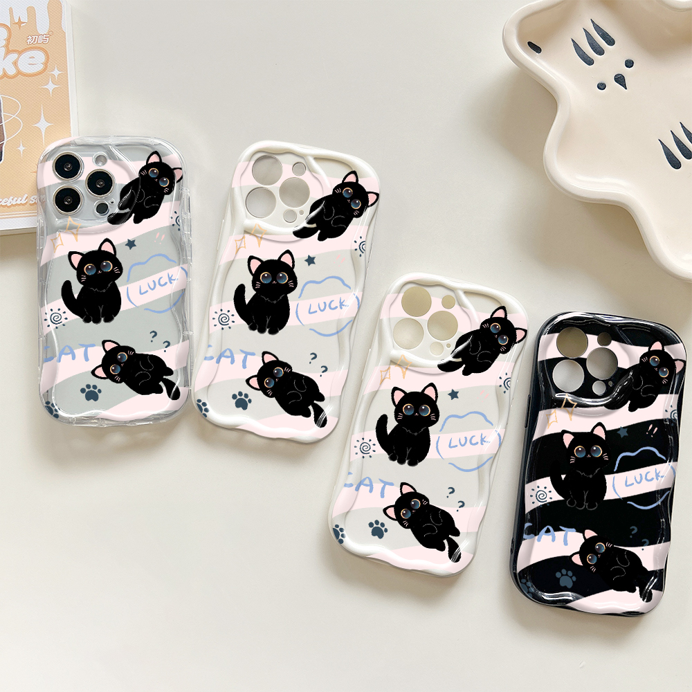 BILI for Samsung A15 A15 5G Back Cover Sapphire Eyes Cat Pattern Cream ...