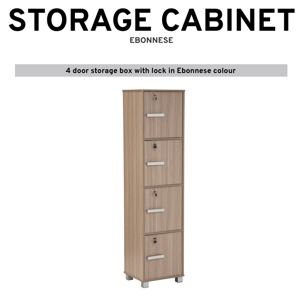 4 Door Storage Box with Lock Storage Cabinet File Cabinet Locker ...