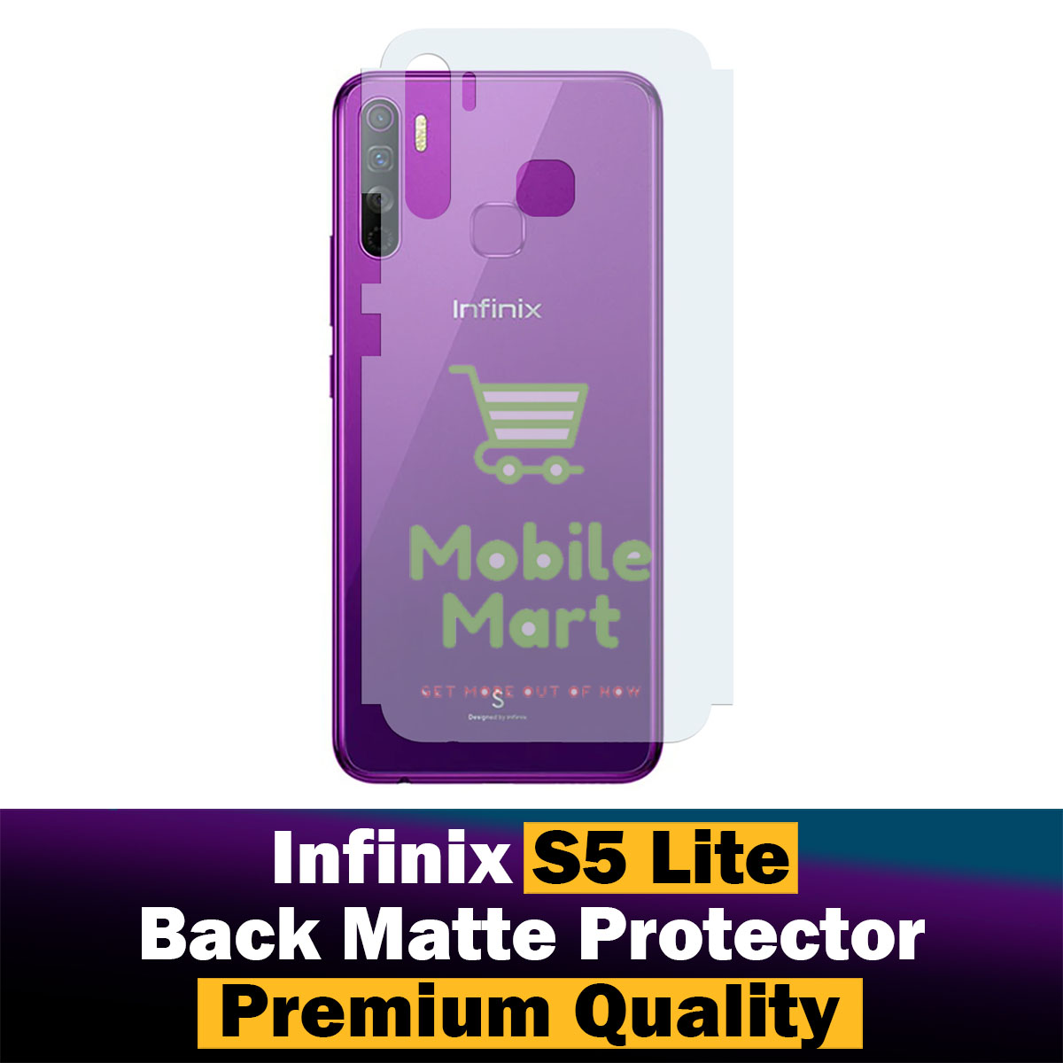 Infinix S5 Back Protector Carbon Fiber Matte Soft Skin Sheet For ...
