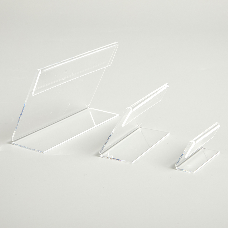 10pcs Acrylic Transparent Display Stand Desk Sign Label Frame Price Tag ...