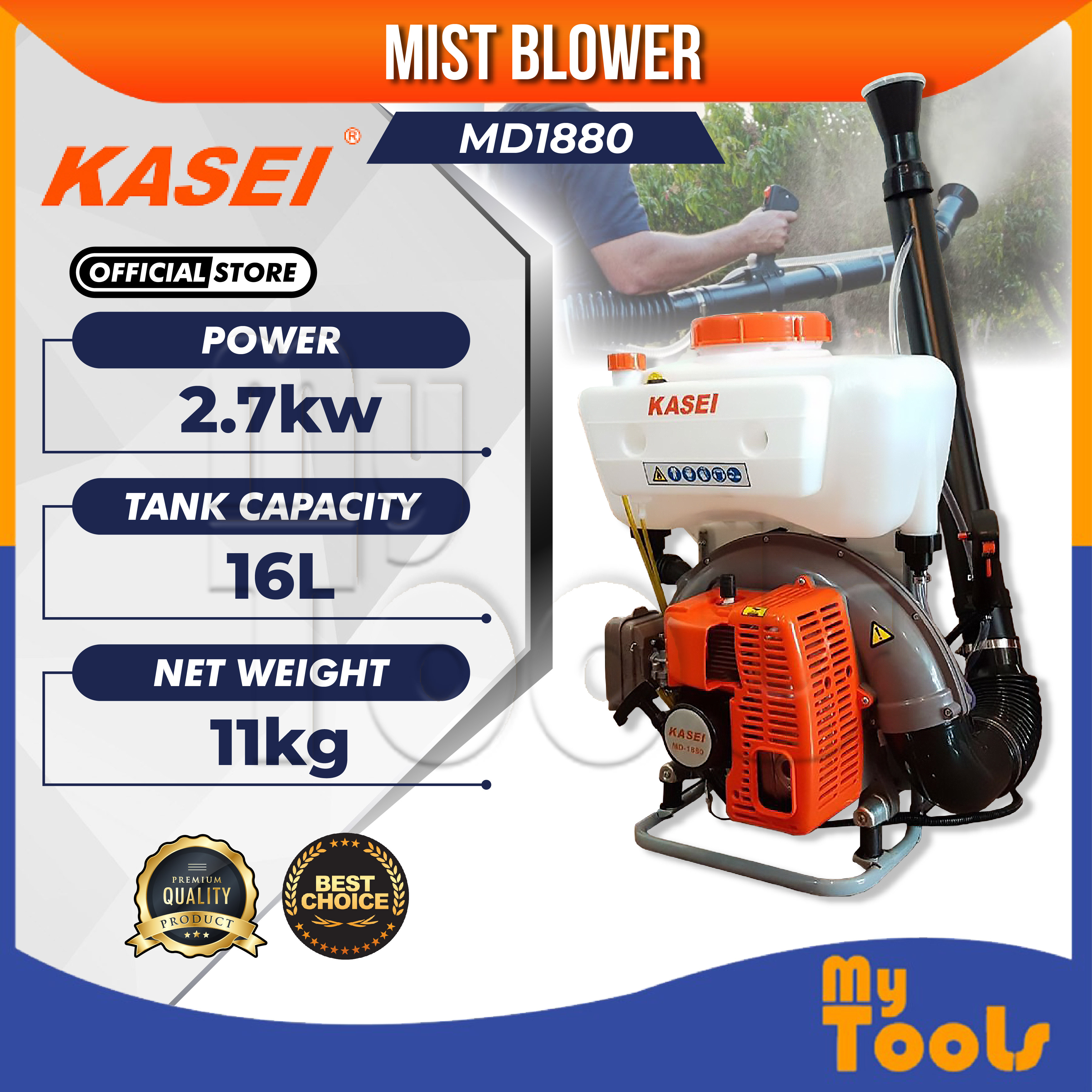 Mytools KASEI Mist Blower Sprayer MD1880 16L Tank Pump Racun | Lazada