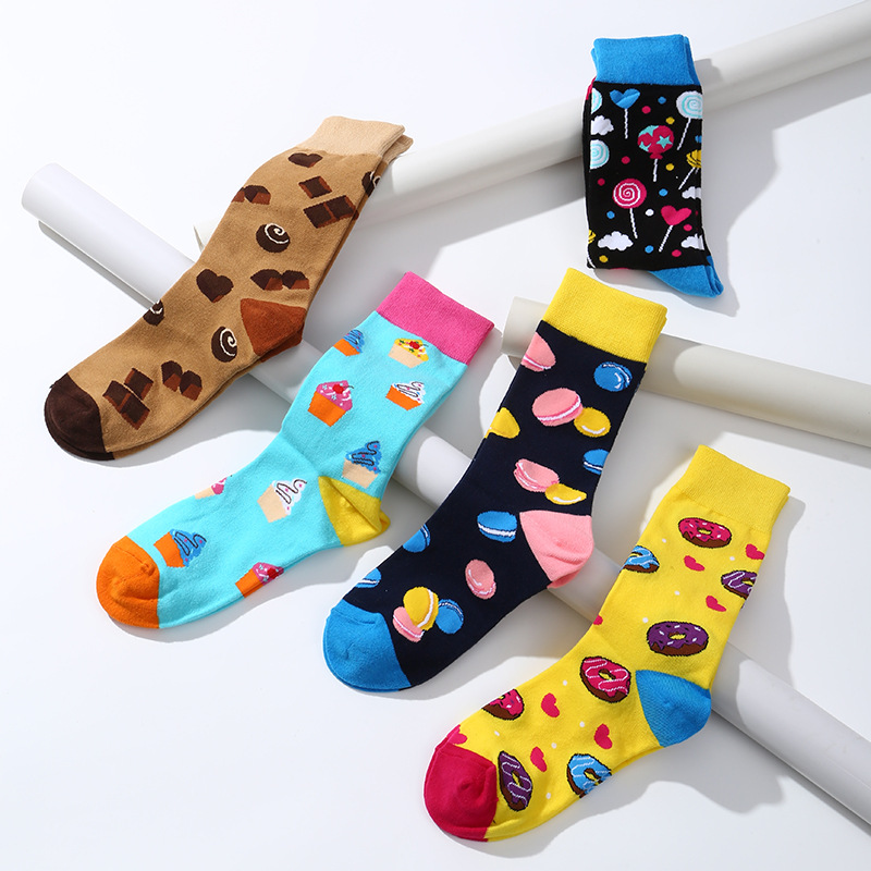 Women Happy Funny Socks with Printed Candy Food Art Cute Socks Cow ...