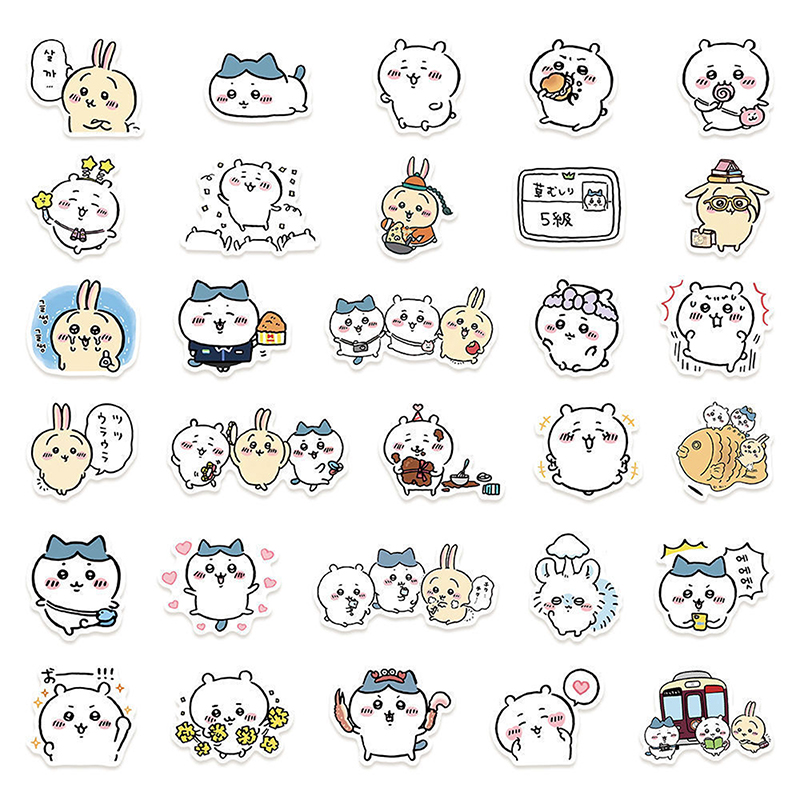 60Sheets Cartoon Cute Chiikawa Stickers Lovely Anime Pet Profile ...