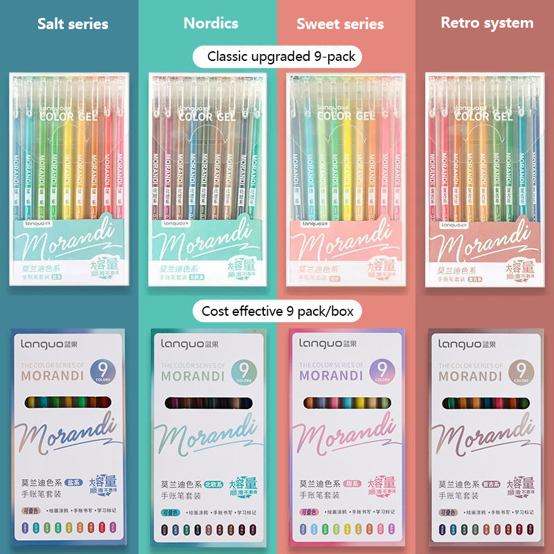 6/9Pcs Student Coloring Drawing Doodling Art Markers Pen DIY Morandi ...