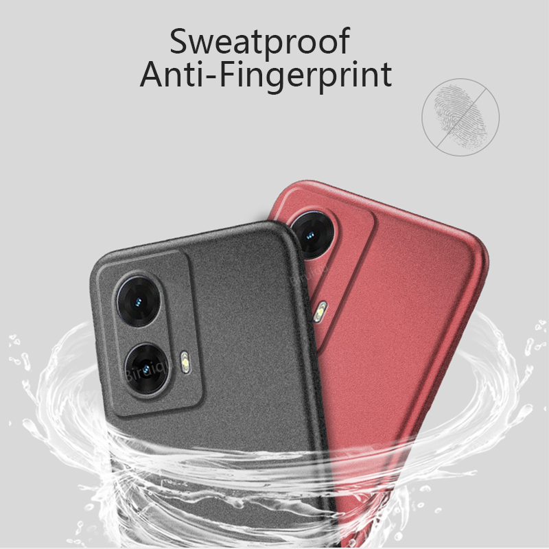 Biruiqu For Motorola Moto G85 Shockproof Anti Slip Soft TPU Sandstone ...
