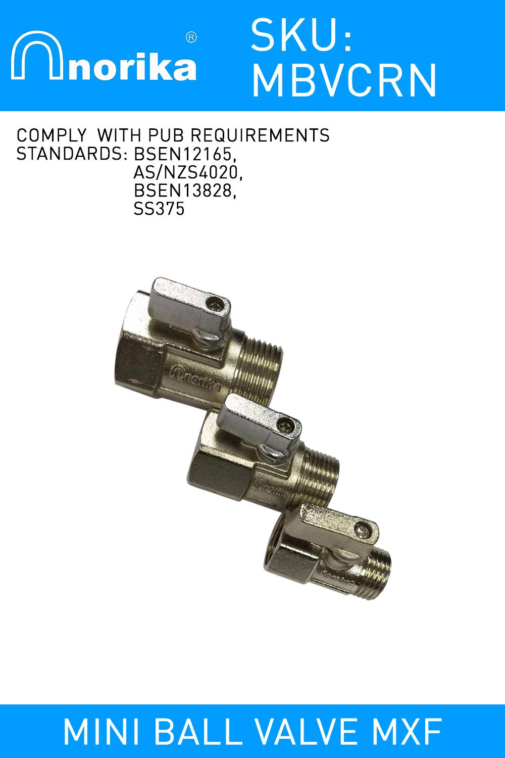 "NORIKA®" Mini Ball Valve Nickel Plated DZR Brass Female and Male ...