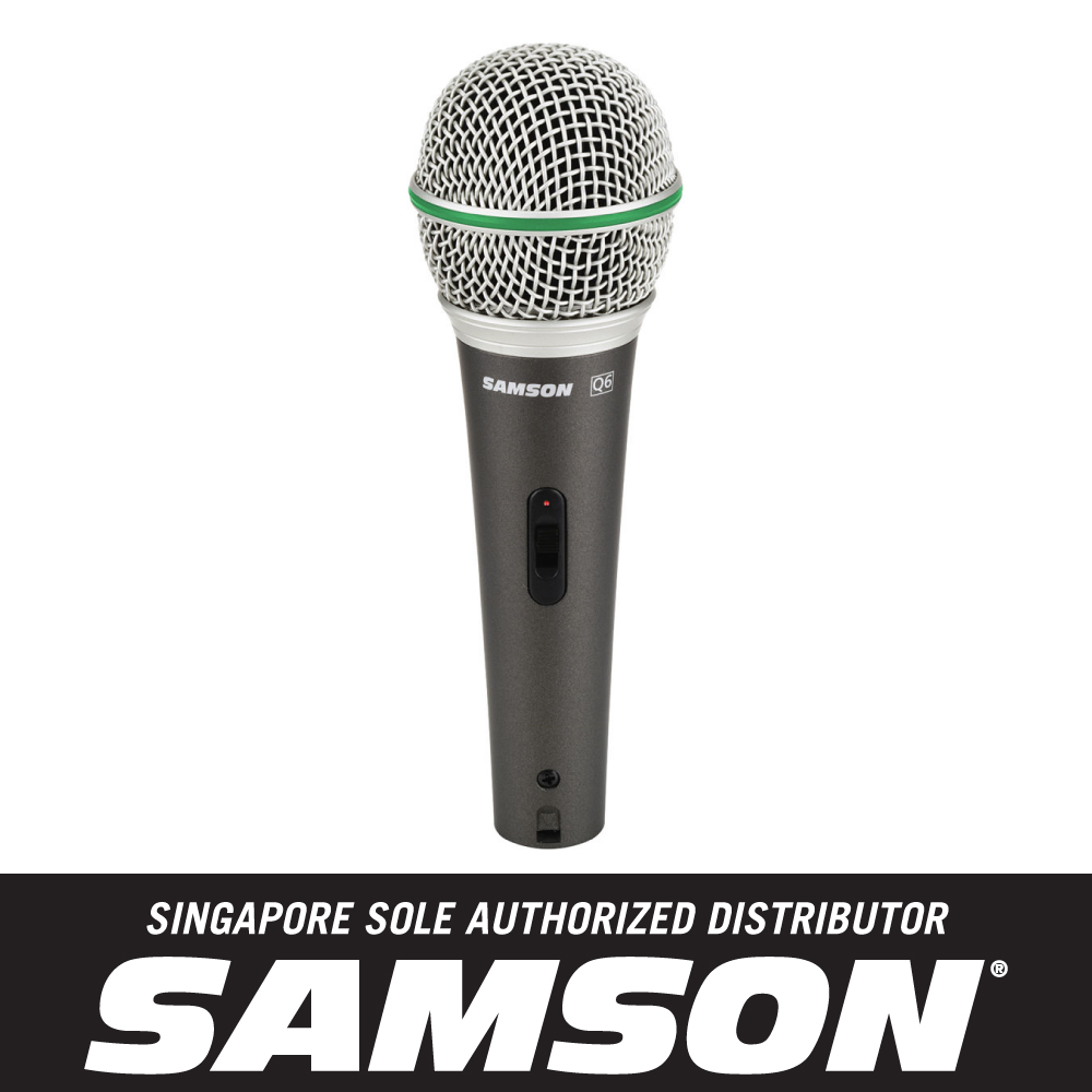 Samson Q6 Dynamic Microphone with Mic Clip, XLR Cable and Carrying Case ...