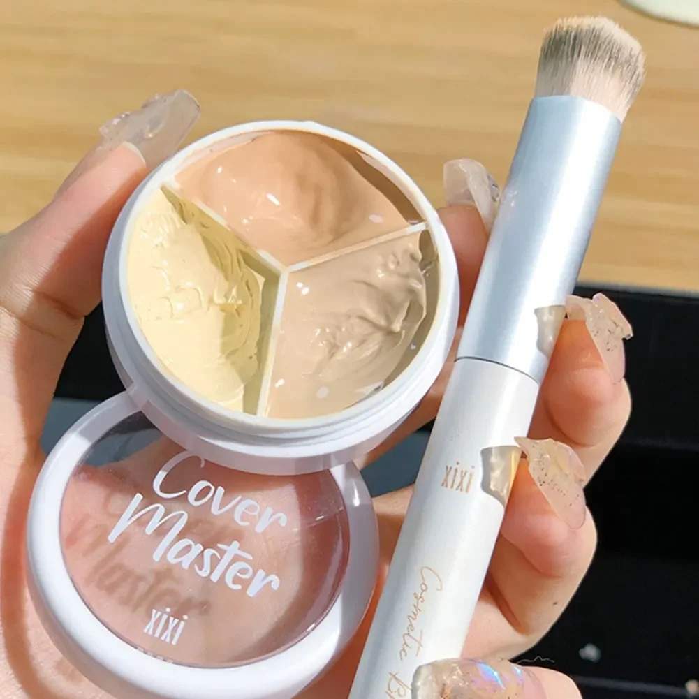 3-Color Concealer Palette Foundation Cream Full Coverage Suit for All ...