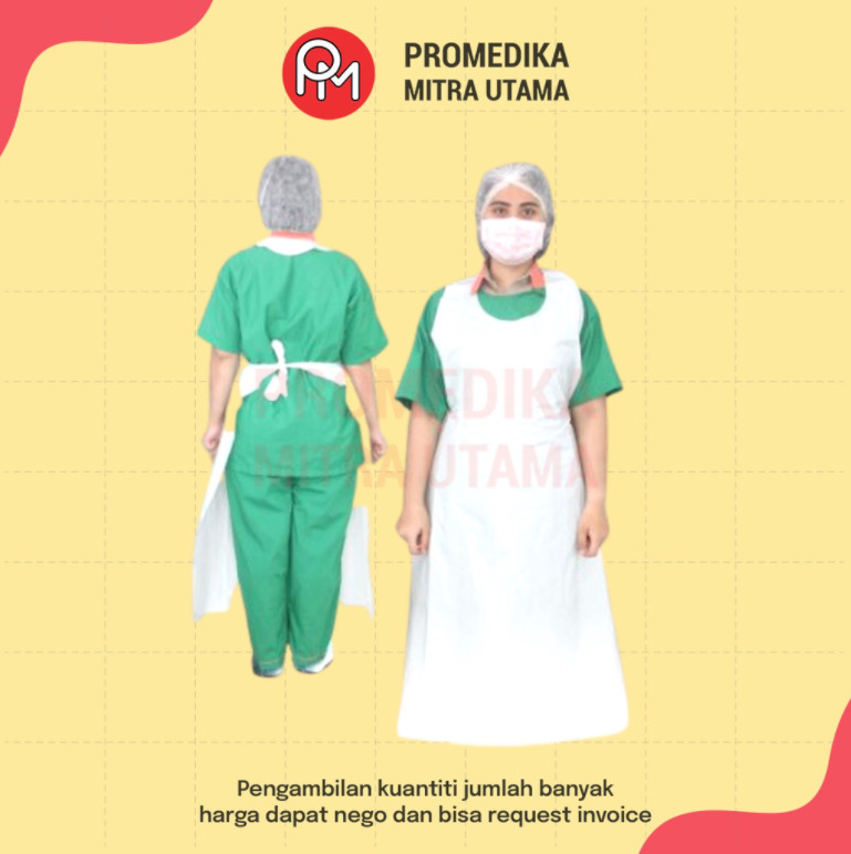 Apron disposable onemed tipis warna putih /pcs | Lazada Indonesia