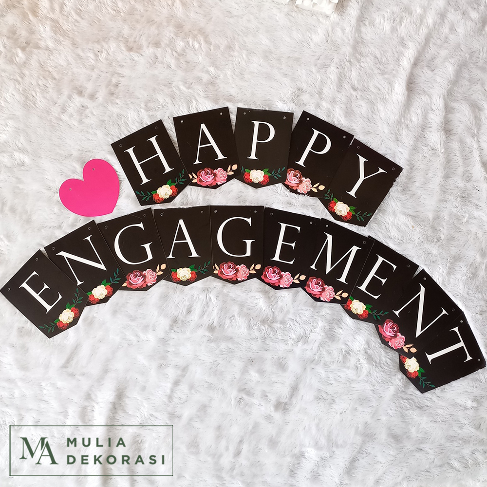 Banner Happy Anniversary Tulisan Banner Happy Engagement Dekorasi ...