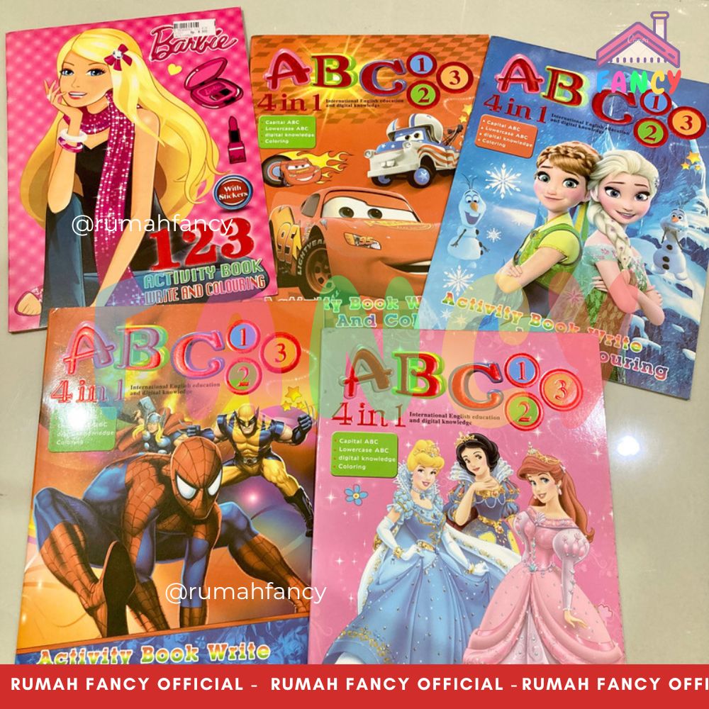 Buku Mewarnai 4IN1 ABC 123 Activity Book Belajar Mewarnai Dot to Dot ...