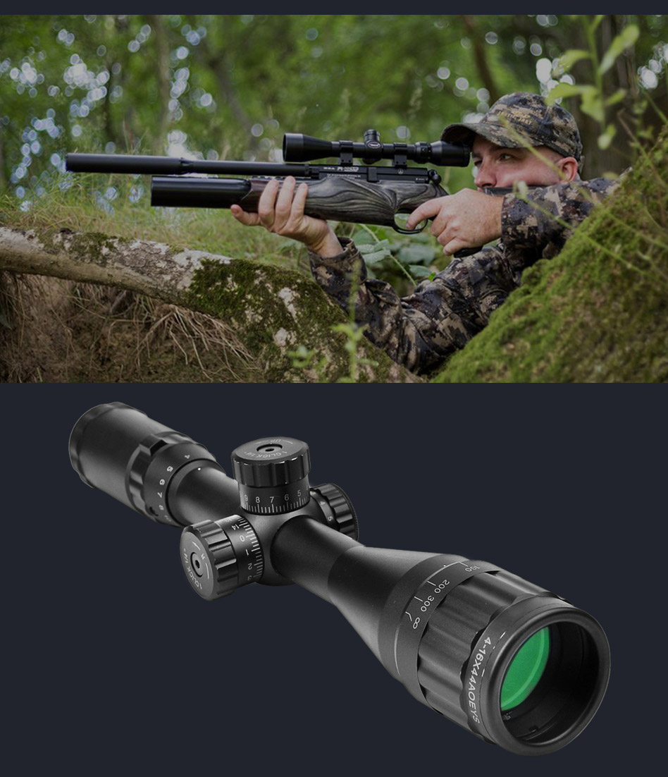 100 Original BSA OPTICS กล้องส่องปืน ยุทธวิธี 4-16x44 ST Optic Cross ...