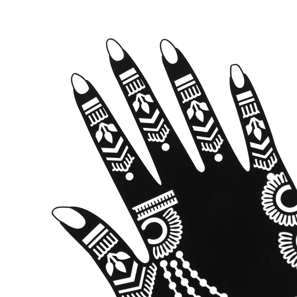 1 Pairs Temporary Hand Tattoo Body Art Sticker Template Indian Wedding ...