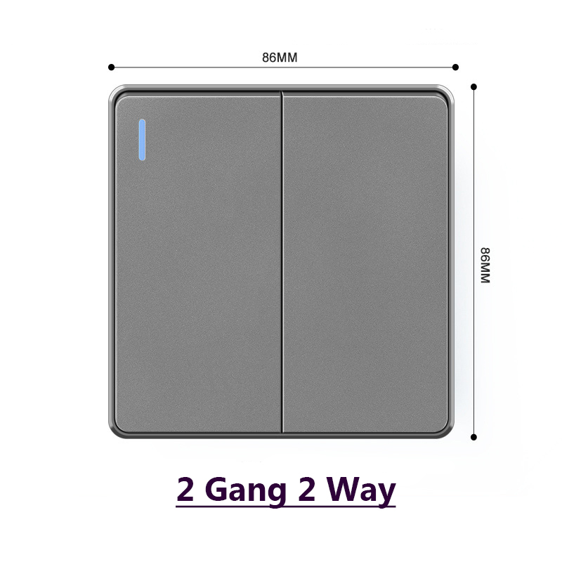 LSG Type 86 Grey panel wall switch 1/2/3 /4 gang 1/2 way household wall ...