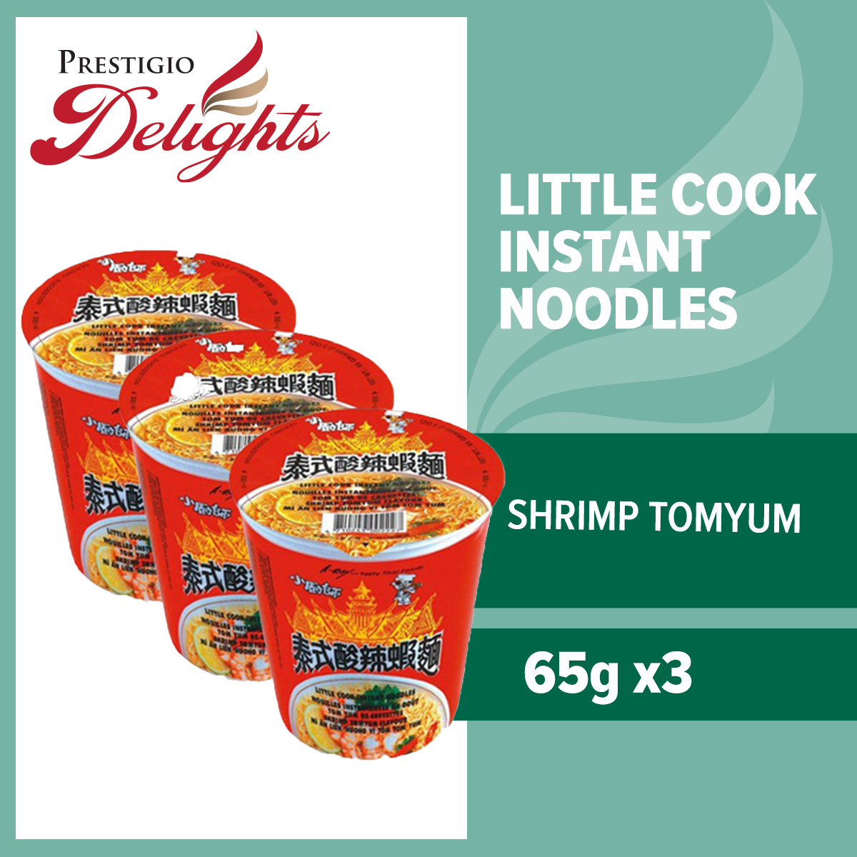 Little Cook Instant Noodles Shrimp TomYum Flavour 65g Bundle of 3 ...