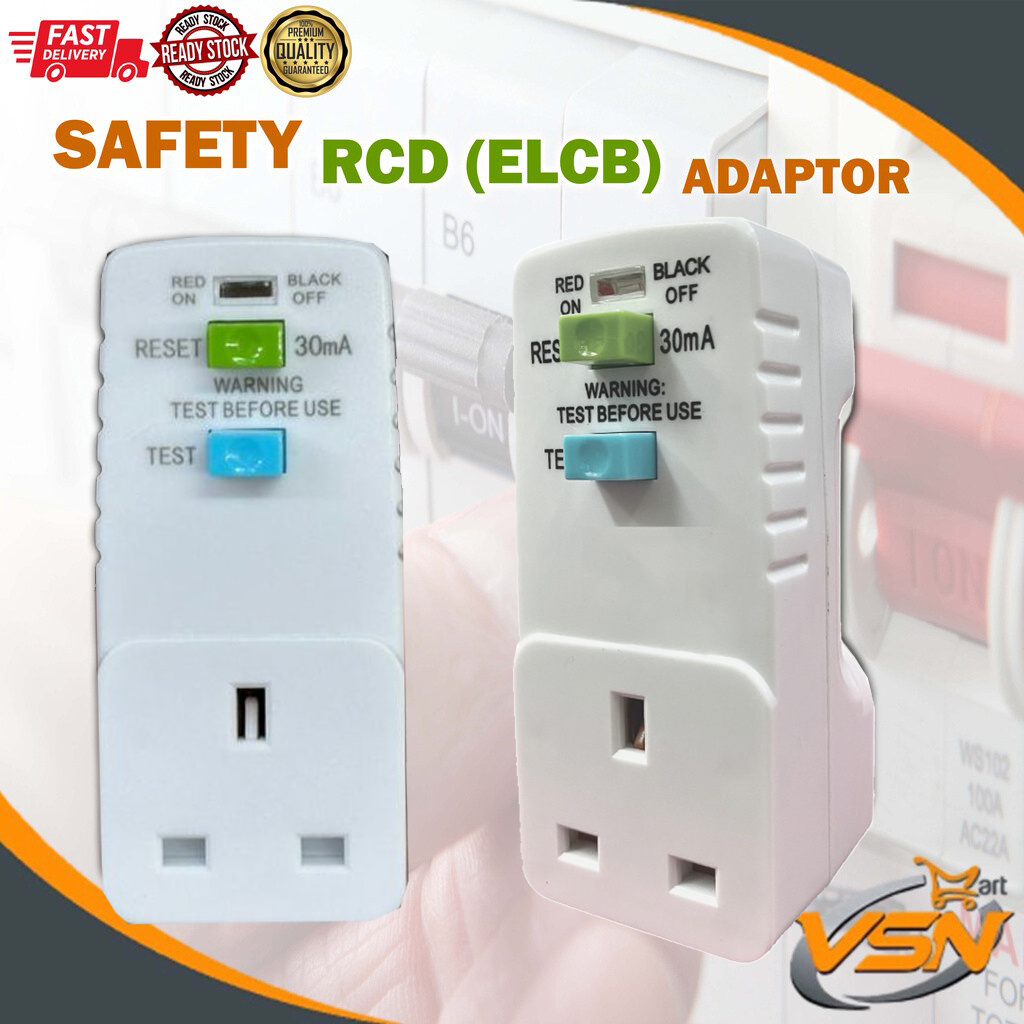 Adaptor Power Protection RCD ELCB Safety 10mA 30mA UK Plug Tester 230V ...