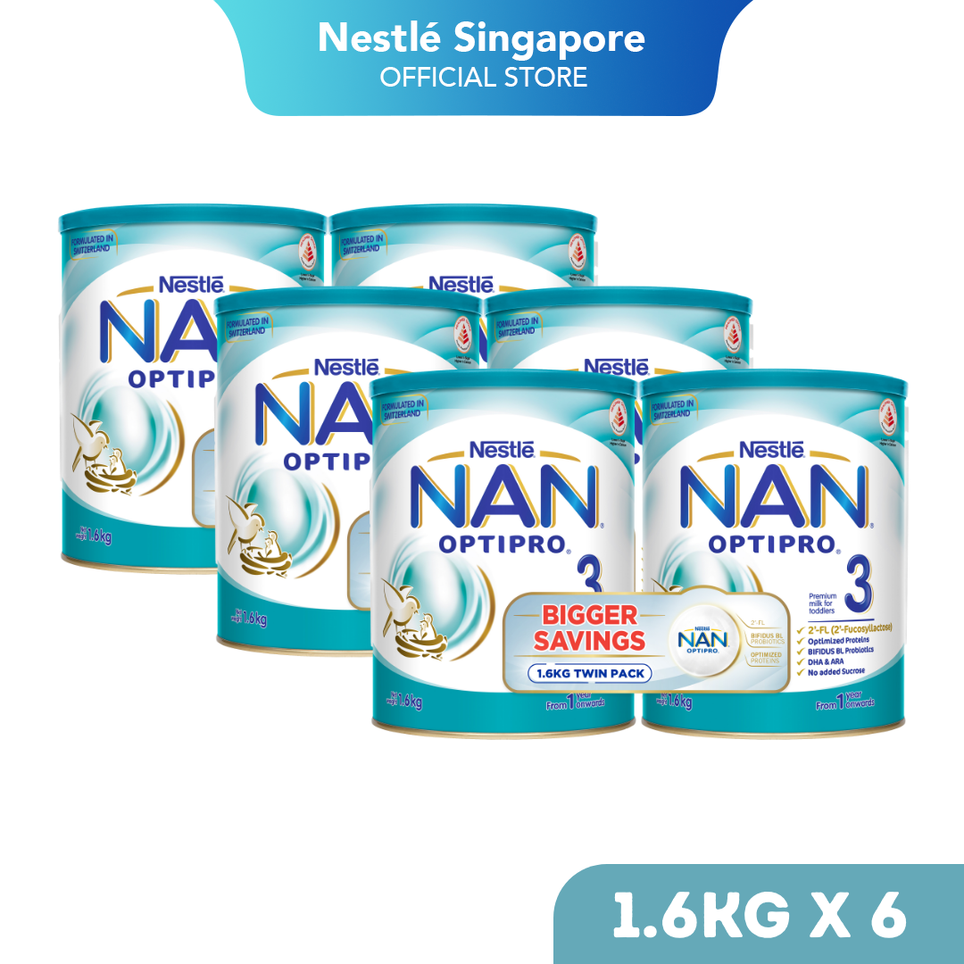 [Bundle of 6 - Value Pack] Nestle NAN Optipro Stage 3 Growing Up Milk 1.6kg - From 12 Months ...