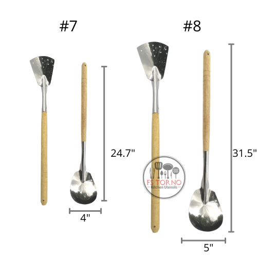 Sandok and Sianse Set Wood Handle Kitchen Utensils | Lazada PH