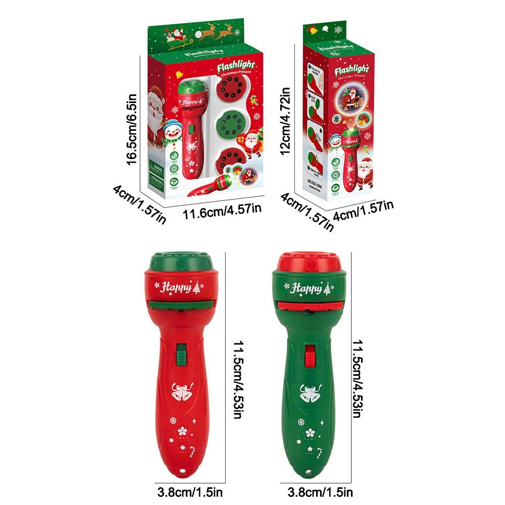Creative Glowing Christmas Flashlight Projector Cartoon Early Education ...