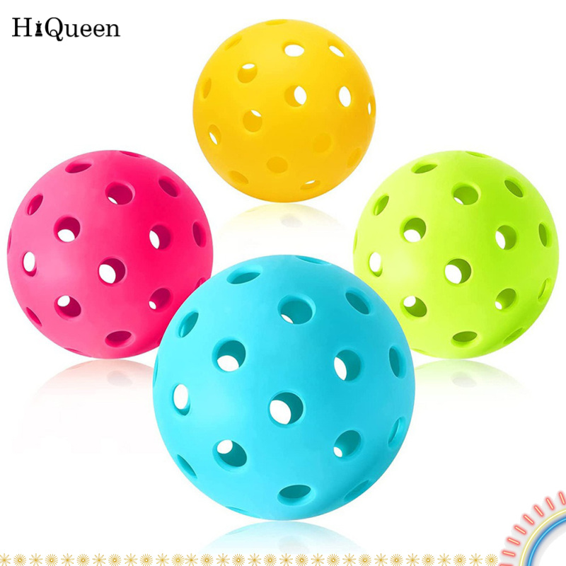 HiQueen 4 Pack Outdoor Pickleball Balls 74mm 40 Hole Pickleballs Balls ...