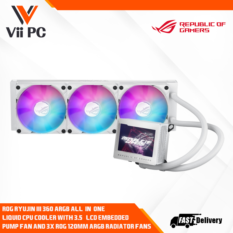 ASUS ROG RYUJIN III 360 White Edition ARGB All-in-one Liquid CPU Cooler ...