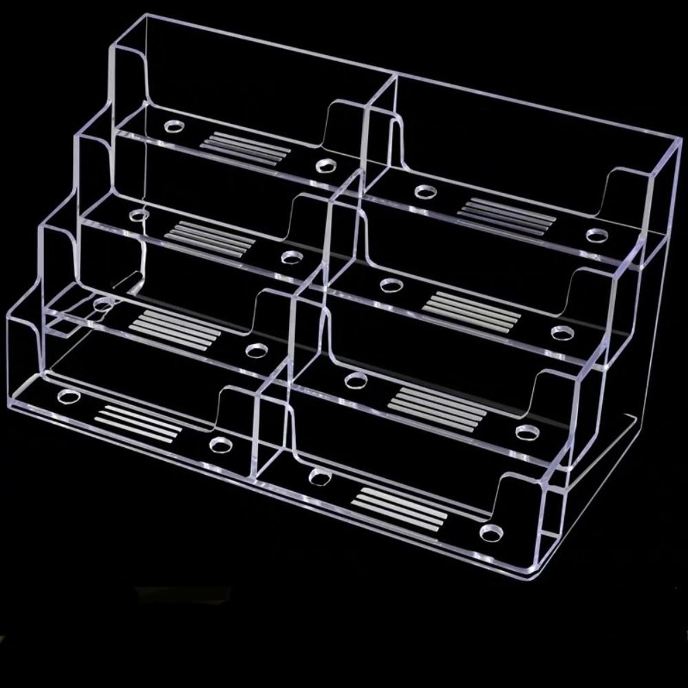 Table Storage Transparent Business Card Box Display Holder 8 Grids Name ...