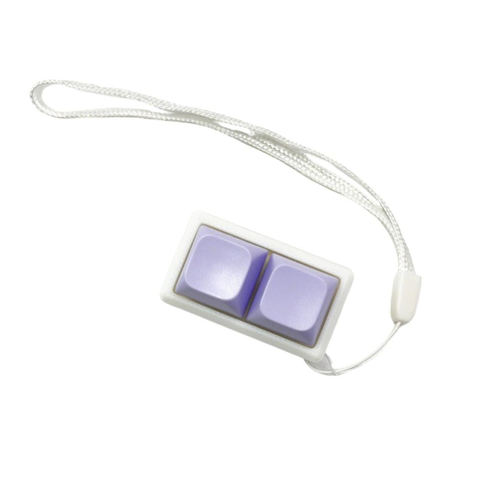 Creative 2 Keys Keyboard Keychain DIY Stress Relief Button Keycap Pass ...