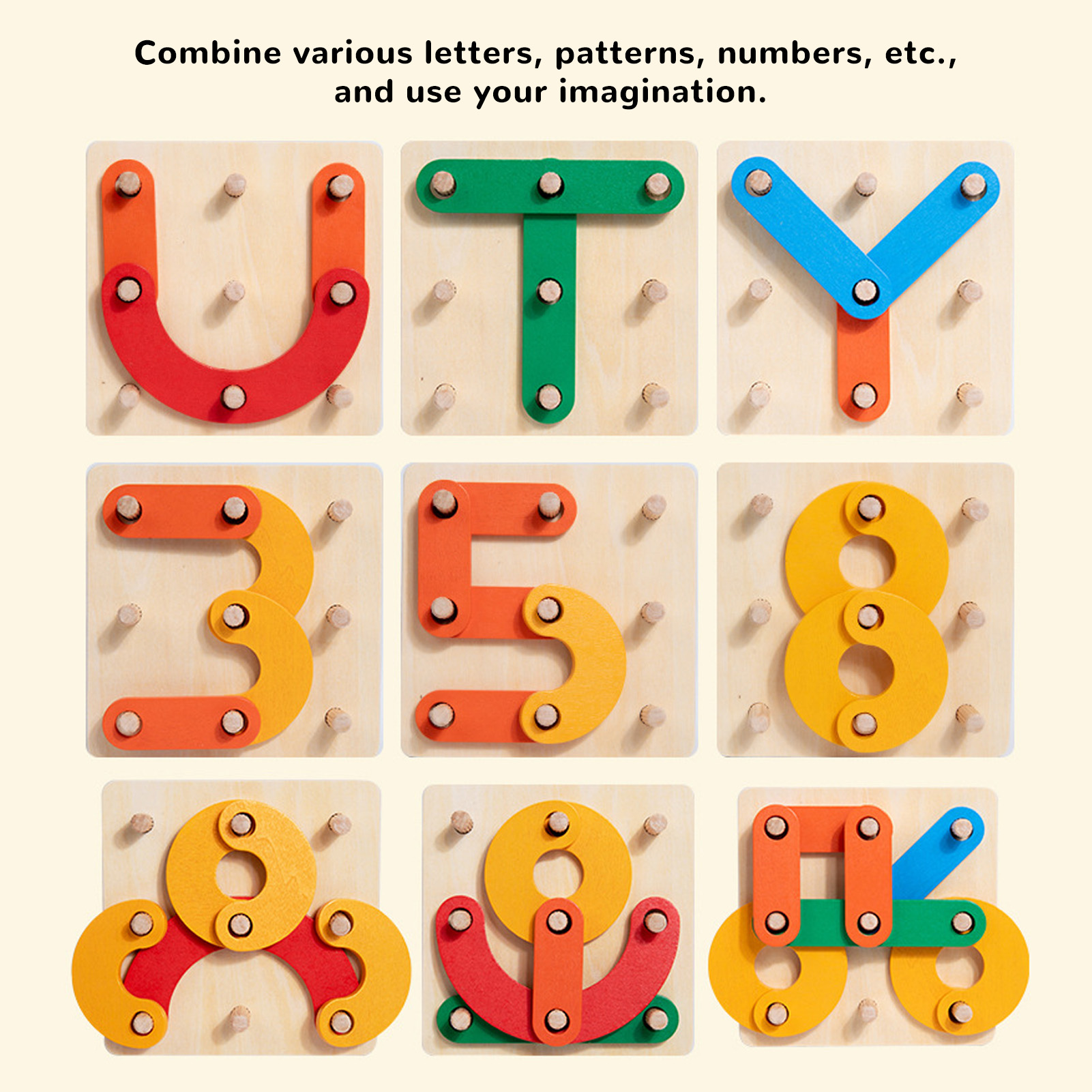 Wooden XO Puzzle Board Game Toy Early Learning Educational Geometry ...