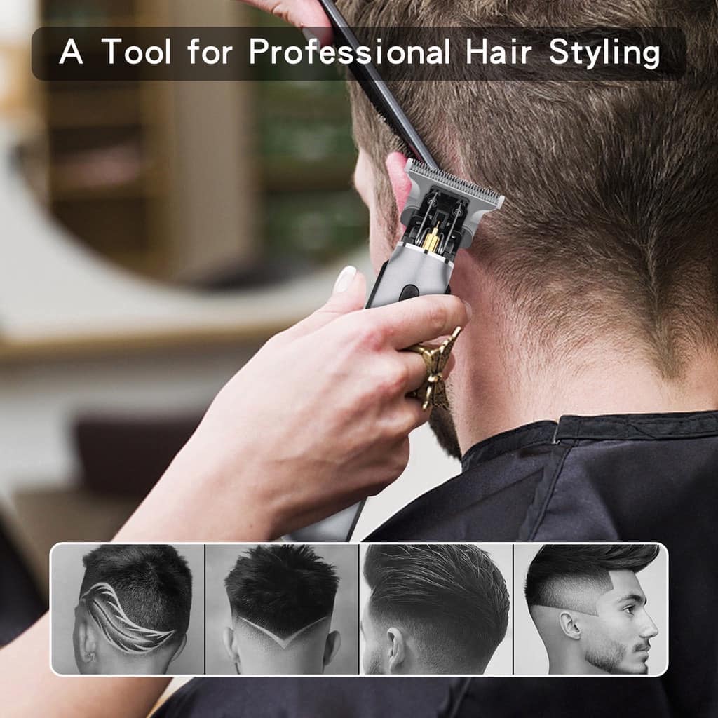 Kemei Hair Liners Clippers Men Beard Trimmer Zero Gapped T-Blade Hair ...