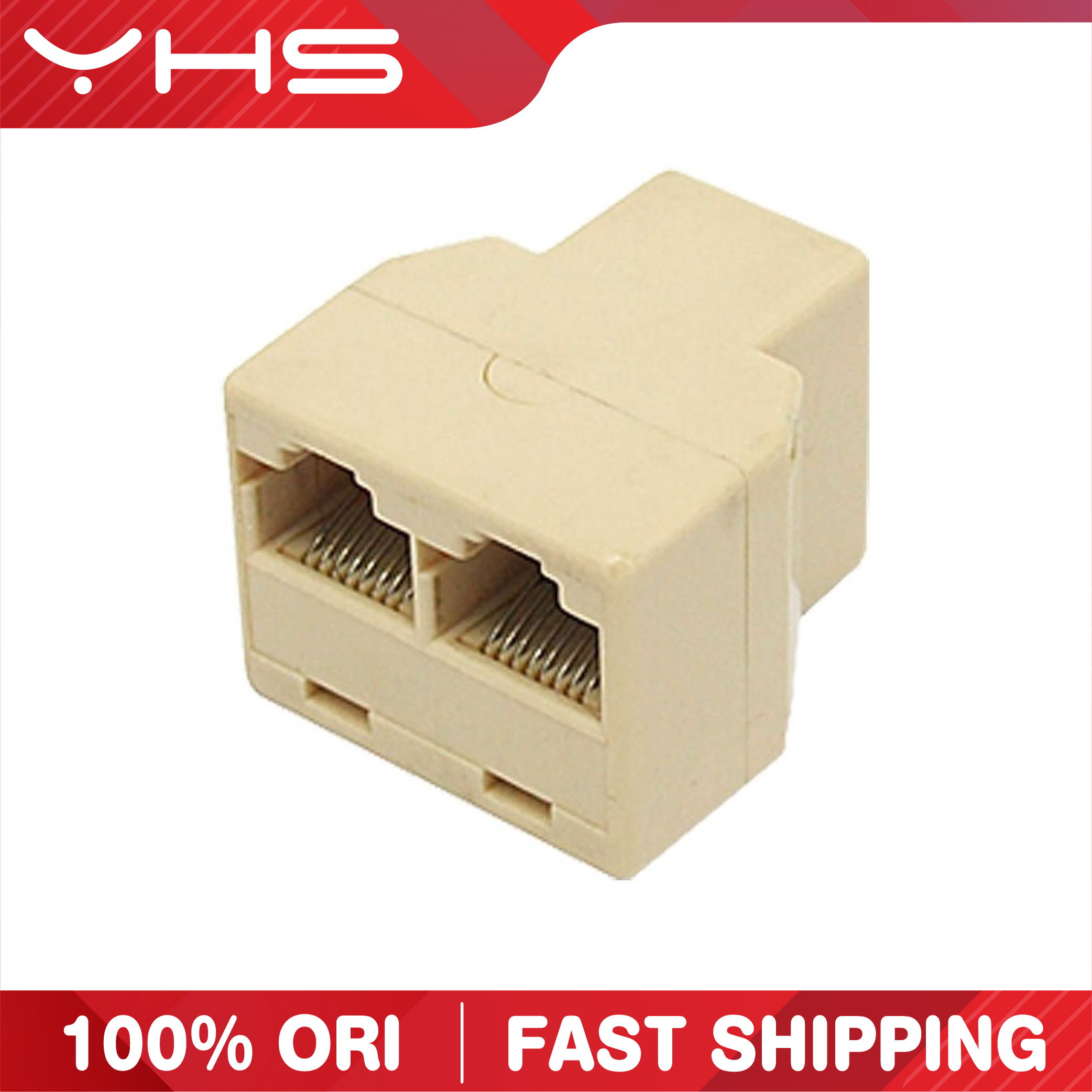 RJ-11โทรศัพท์2-Way Coupler Splitter อะแดปเตอร์แบบแยกส่วนสายงาช้าง RJ11 ...