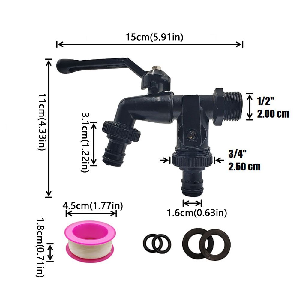 Rust-Proof /2 Inch Inlet Double Outlet Faucet Zinc Alloy Frost-Proof ...