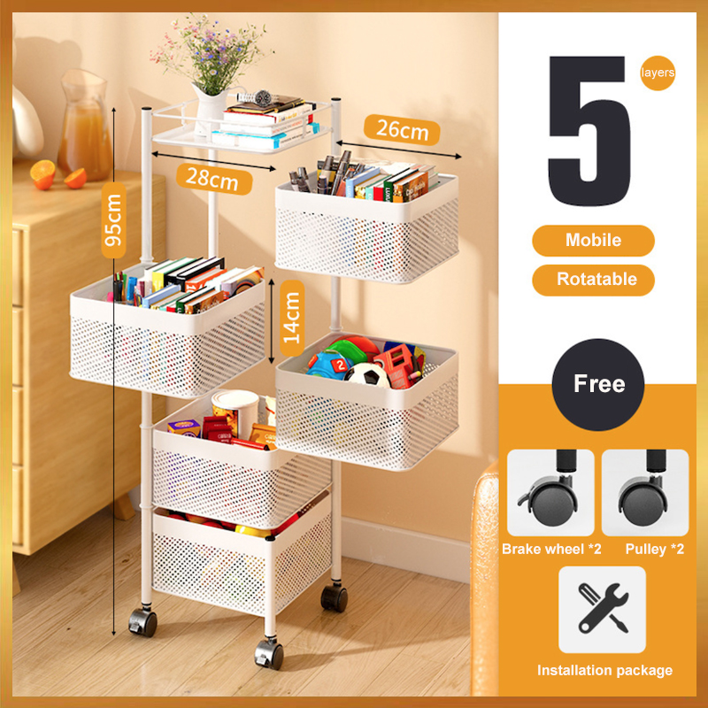 [SG Ready Stocks] Storage Rack with Wheel Movable Kitchen Rack for ...